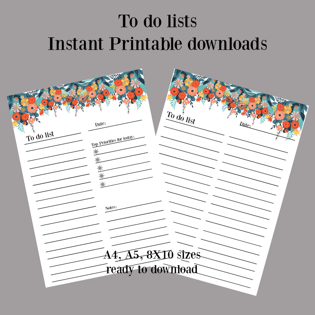 To do list Printable | Notes PDF | Flower list print | To-do list prin ...